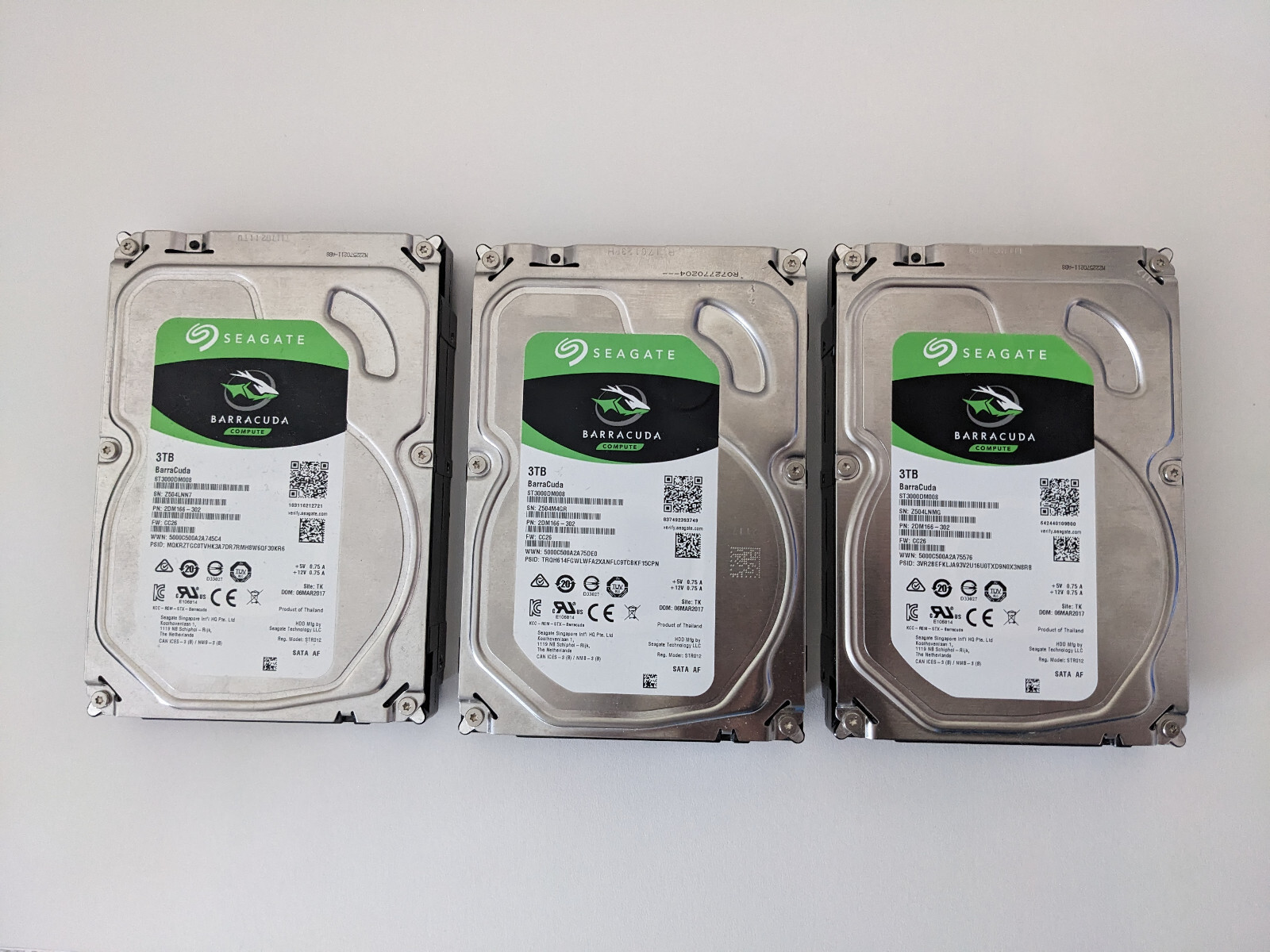Seagate Barracuda 3x 3TB = 9TB 3.5 inch (ST3000DM008) SATA Hard Drive ...