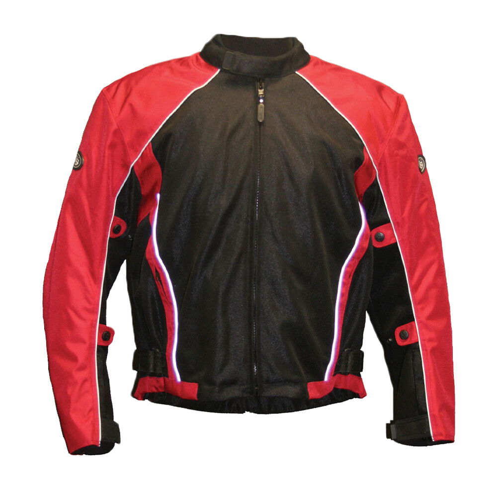 OSi Trek Air Red & Black Textile and Mesh Motorcycle Jacket Men's Sizes ...