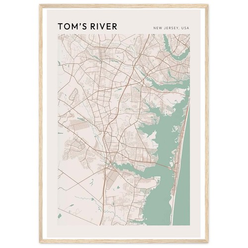 Toms River Map Poster Toms River Print Toms River Poster Toms River ...