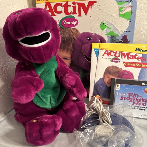 1997 ActiMates Interactive Barney The Dinosaur 14" Plush w/Box-WORKS | eBay