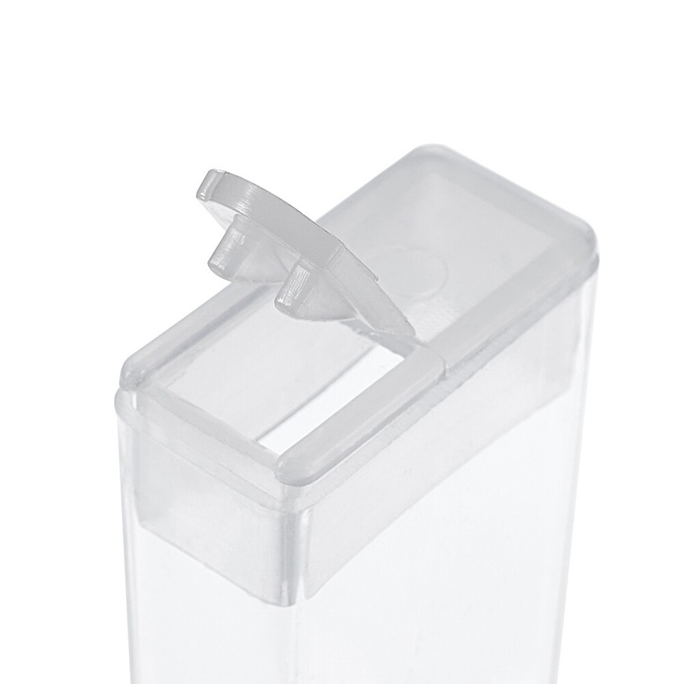 100 Pcs Rectangle Plastic Bead Containers Flip Top Bead Storage Box 5x2 ...