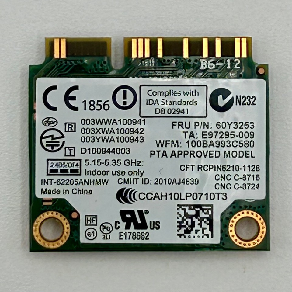Intel Centrino Advanced-N 6205 WiFi Card 62205ANHMW PCIe Half MiniCard ...