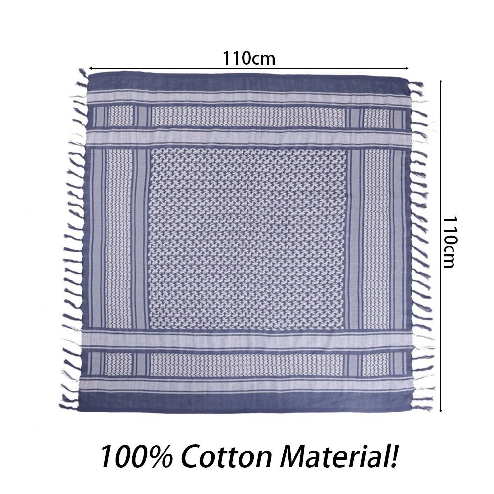1Pcs Square Neck Wrap Arabic Turban Hijab 110x110cm Cotton Plaid Shawl ...