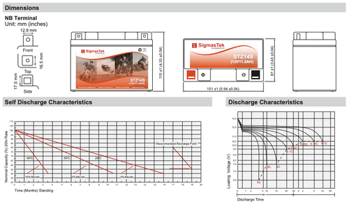Honda Shadow Spirit VT1100C, 85-97 Replacement Motorcycle battery ...