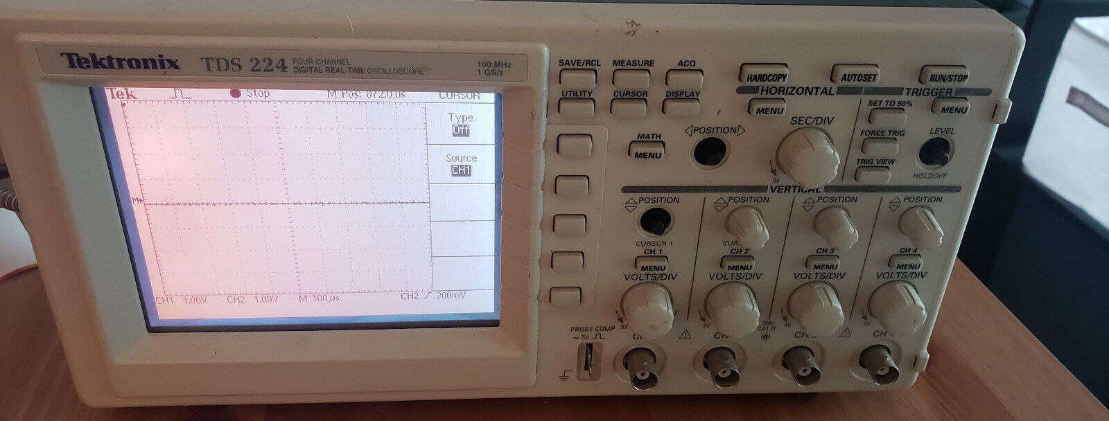 Tektronix TDS224 100mhz 1gs/s 4 Channel Digital Oscilloscope for sale ...