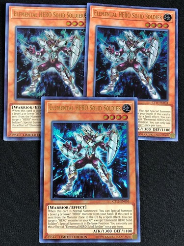 YUGIOH ELEMENTAL HERO SOLID SOLDIER CT15-EN003 ULTRA X3 NM | eBay