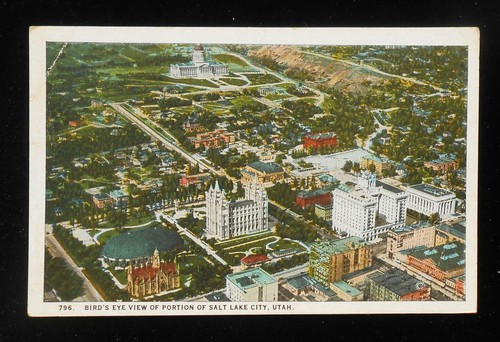 1920s Aerial View of Portion of Salt Lake City UT Salt Lake Co Postcard ...