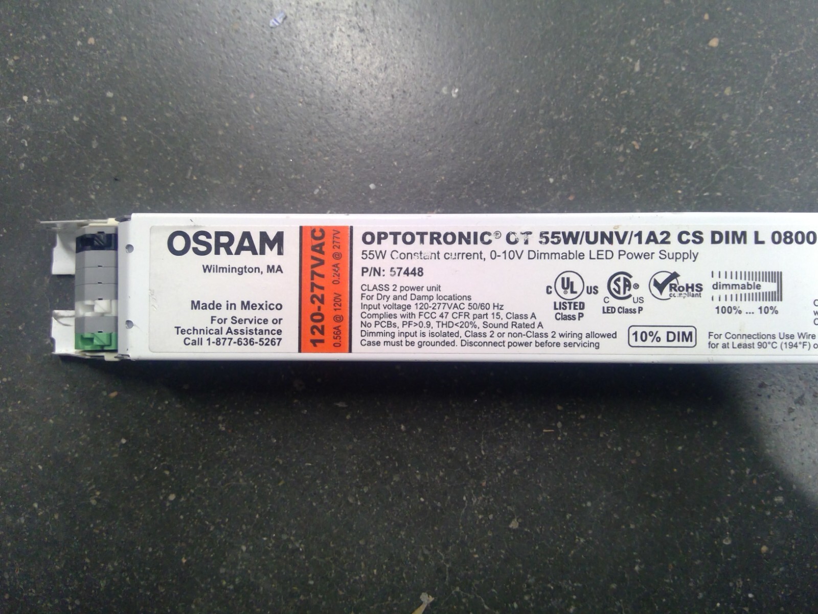 OSRAM OPTOTRONIC 55w 120-277v 0-10v Dimmable LED Driver for sale online ...