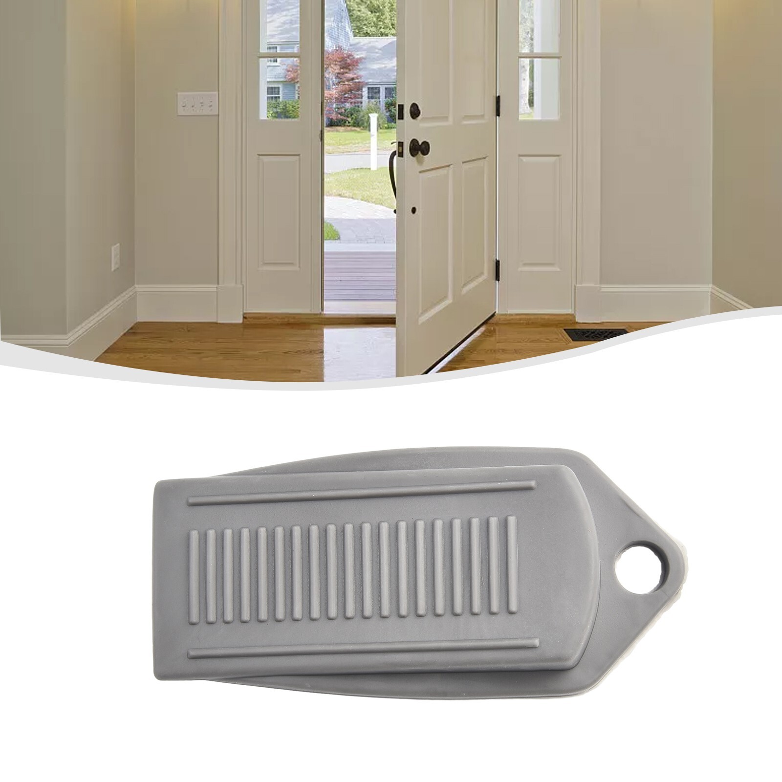 Large Black Rubber Door Stopper Wedge Heavy Duty Office Home Block ...