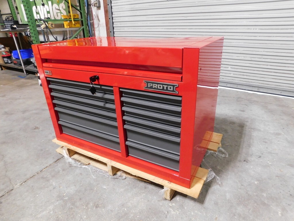 Proto Top Chest Tool Box 12 Drawer 41 x 22 x 27 Steel Red ...