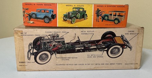 2 Hubley Model Kits 1/18 Duesenberg & Model A Roadster 4850-300 Parts ...