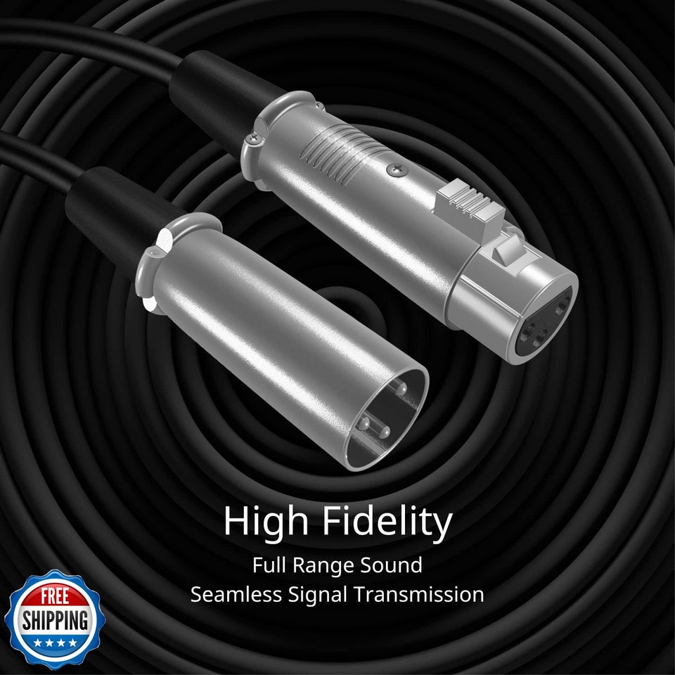 TNP XLR Microphone Cable - 3 Pin Male to Female XLR Cable Audio ...