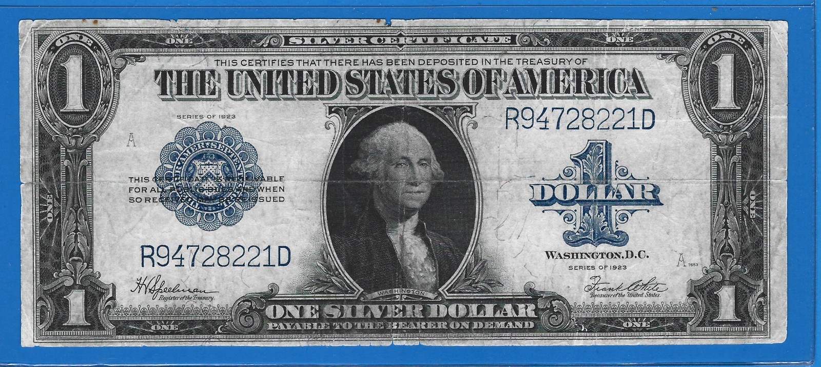 1923 $1 Silver Certificate Horse Blanket Note,FR 237 R/D,Circ Fine,Nice ...