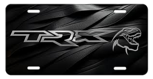 Cool Steel look TRX T-REX Logo Emblem Aluminum Vanity License Plate ...