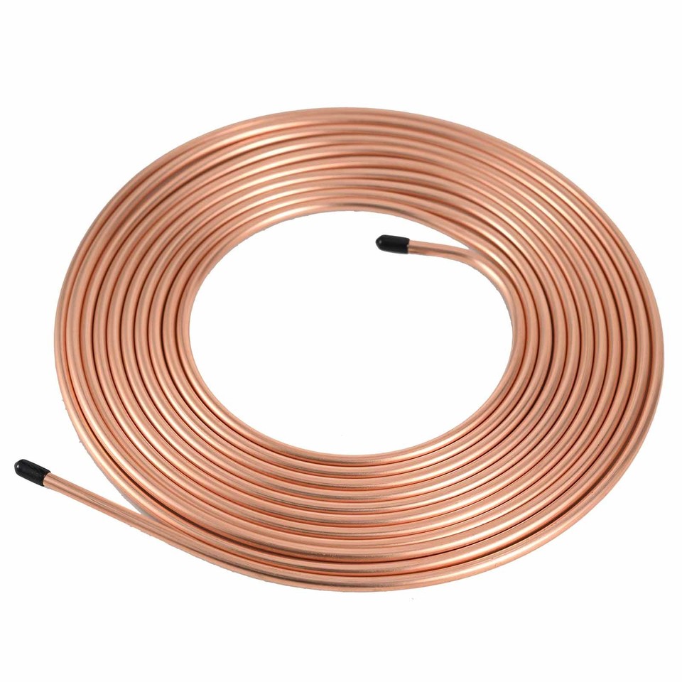 25Ft Roll Coil 1/4''OD Steel Zinc Brake Line Fuel Tubing Pipe ...