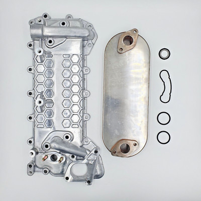 Oil Cooler + Cover + Gasket Set OEM for ISUZU NRR NPR NQR NPR-HD 4HK1 5 ...
