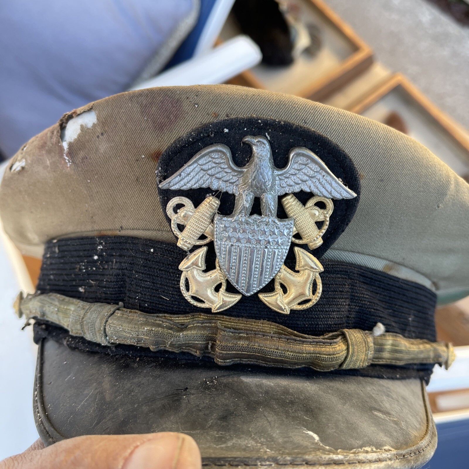 Named WW2 U.S.NAVY Officer Service Hat,Cap Visor & Shoulder Boards. For ...