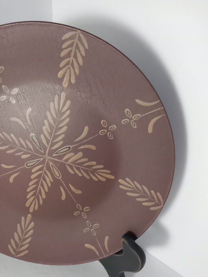 Hand Painted Joni Martin Wooden Plate Country Folk Art Primitive Decor ...