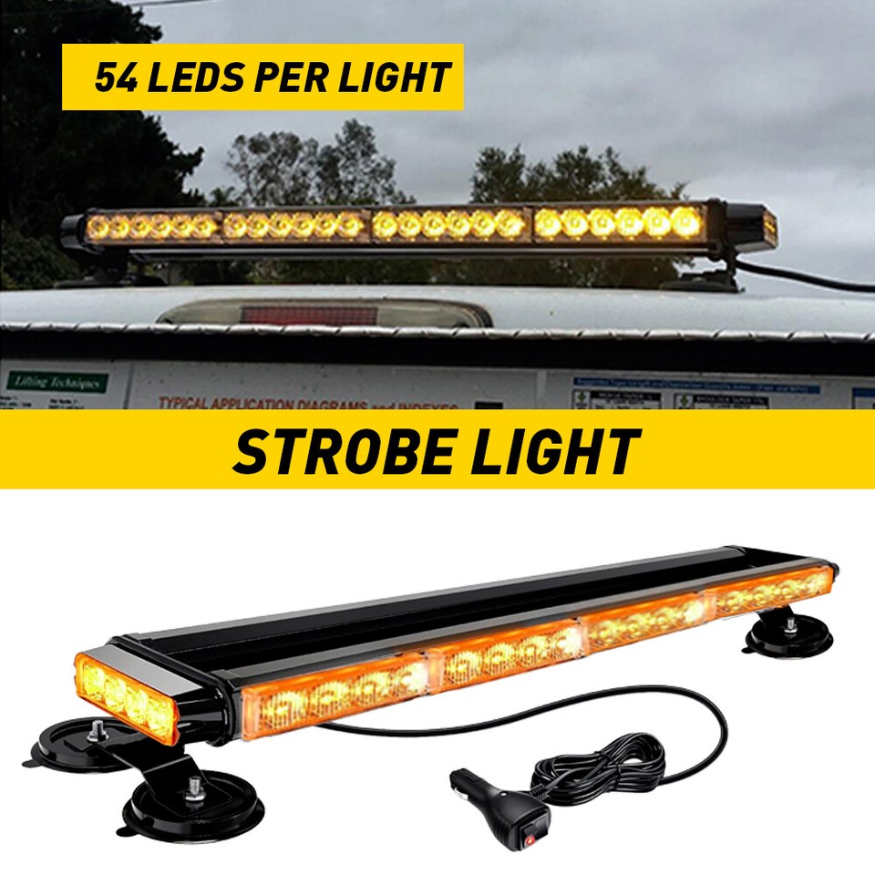 Amber Flashing LED Emergency Light Bar Rooftop Double Side Strobe ...