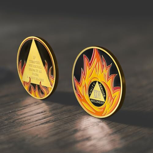 Sobriety Coin Flame Sobriety Chip AA Coins and Medallions Sobriety 26 ...