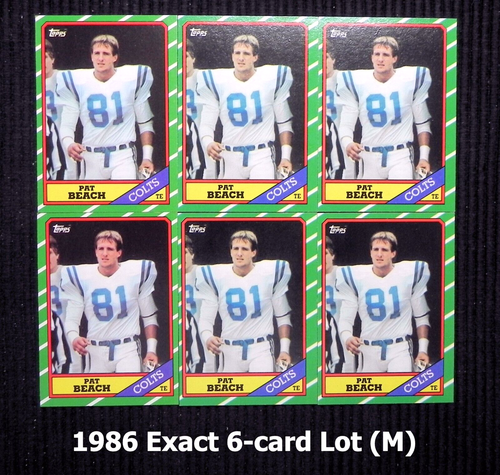 Pat Beach 1986 Topps Exact 6 Card Lot (M) #320 | eBay