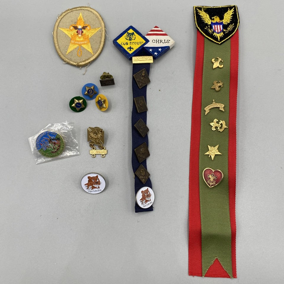 Vintage BSA Boy Scouts of America Insignia Pins patch Bear Wolf Tiger ...