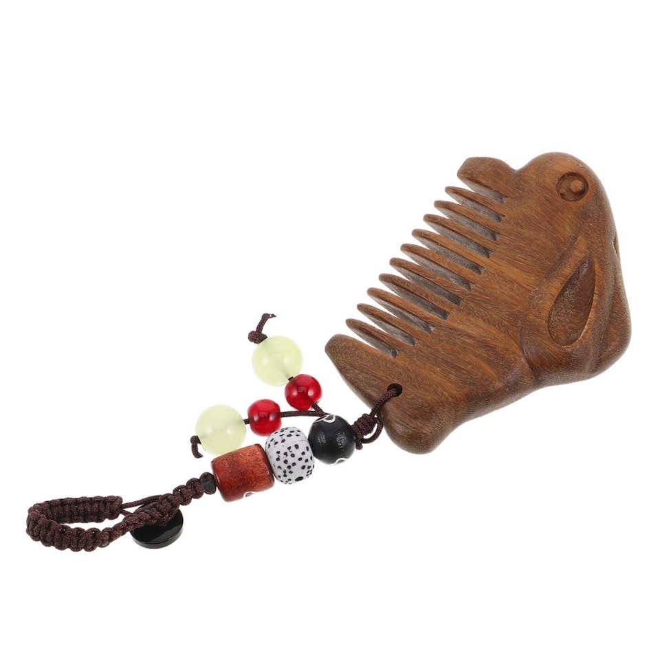 Mini Wood Comb Carved: Pocket Comb Sandalwood with Braided Rope for ...
