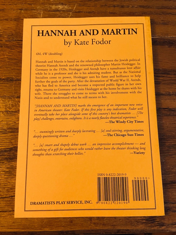 HANNAH AND MARTIN Acting Edition by KATE FODOR Dramatists Play ...