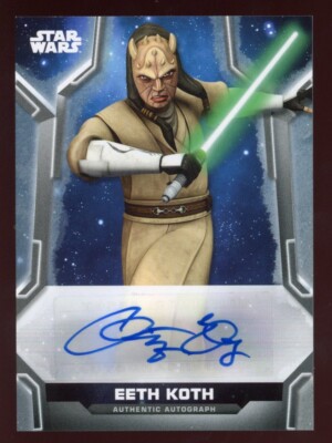 2021 Topps Star Wars Galaxy Chris Edgerly Eeth Koth Auto Serial #d 134/ ...