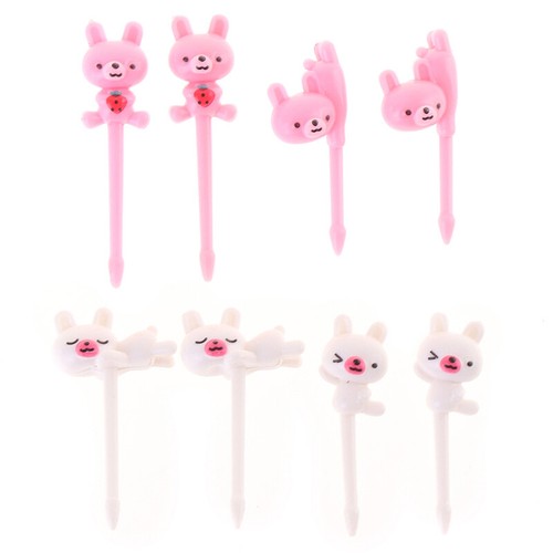 8Pcs Mini Cute Bear Animal Fruit Fork Cartoon Snack Cake Dessert Food ...