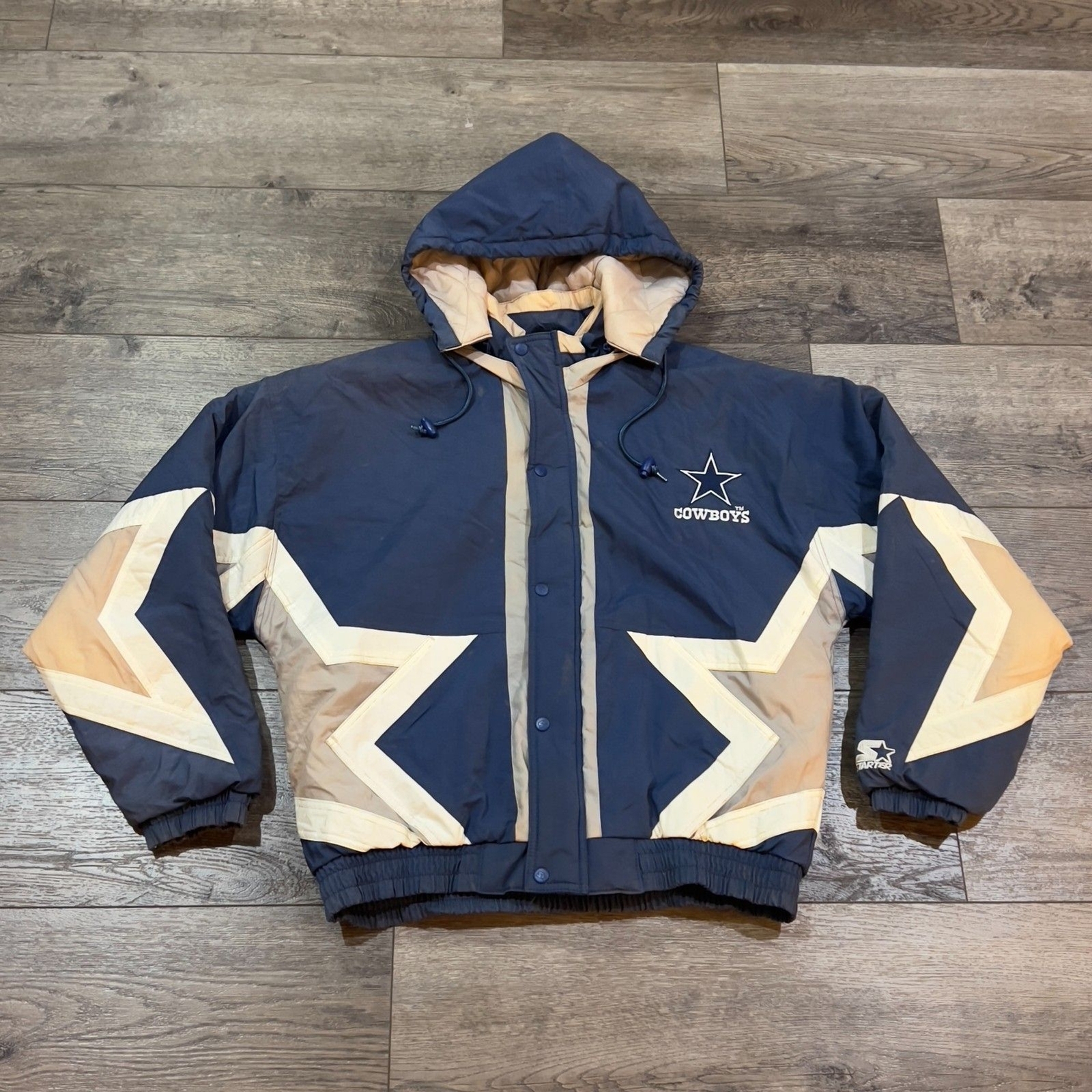 RARE SIDE STAR LOGO! Vintage 90s STARTER Dallas Cowbo… - Gem