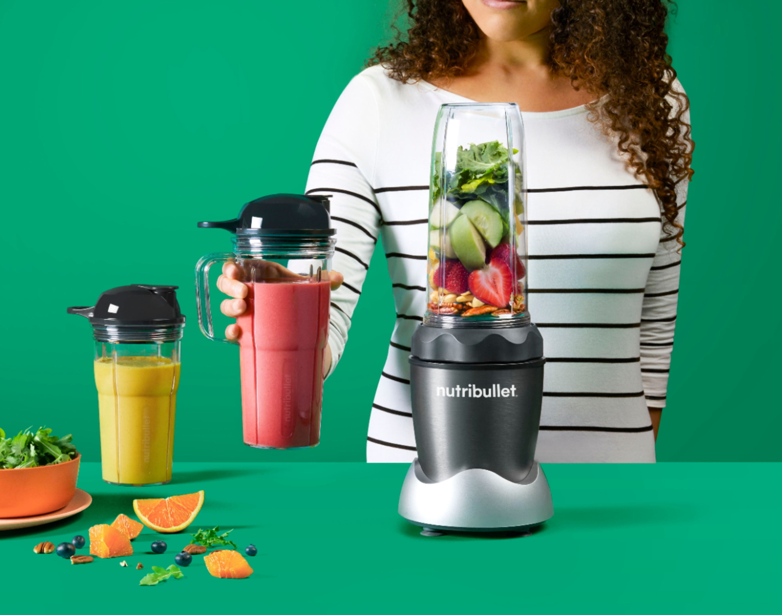 NutriBullet NB-50100C PRO Single-Serve Blender 1000 Watt Motor Base ...