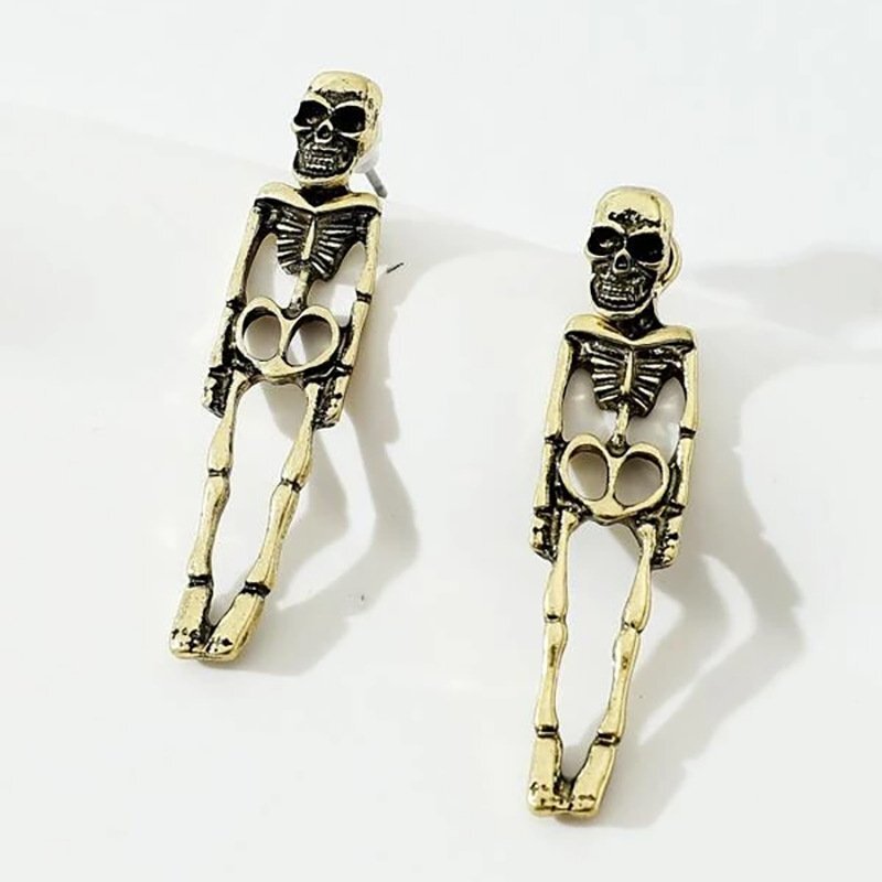 2024 Halloween Retro Skeleton Skull Ear Stud Earrings Women Party ...