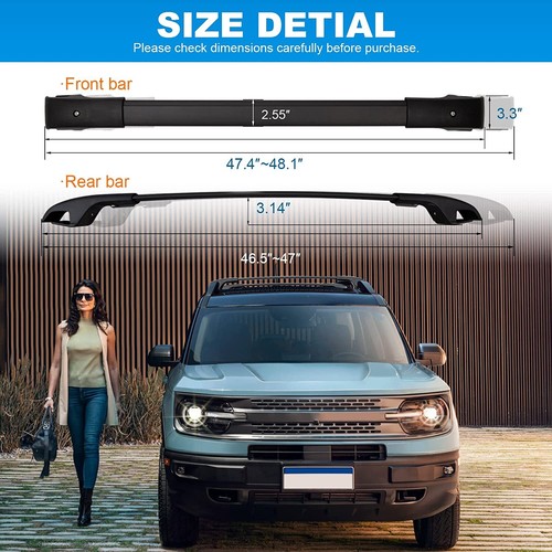 2Pcs Roof Rail Racks Cross Bars Crossbars Fits for Ford Bronco Sport ...