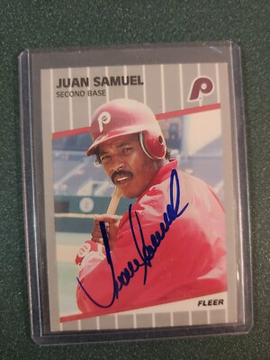 1989 Fleer Juan Samuel Autographed Card - Phillies - COA | eBay