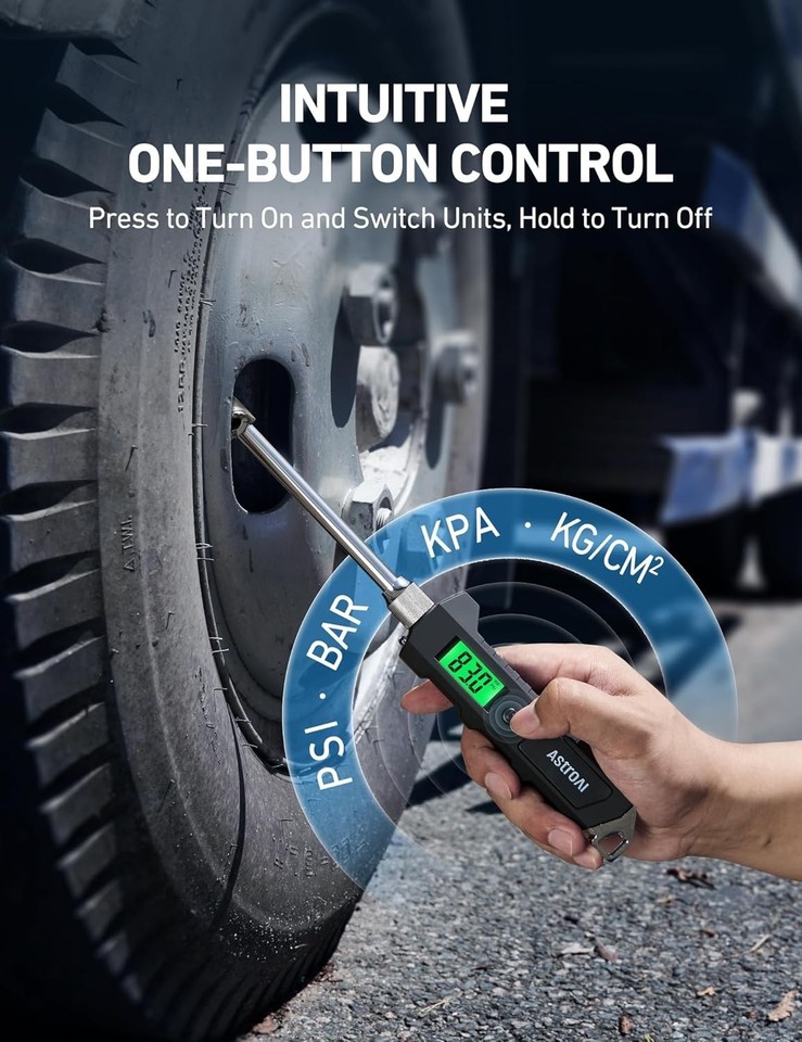 Digital Tire Air Pressure Gauge Checker Trucks Cars Tester Heavy Duty ...