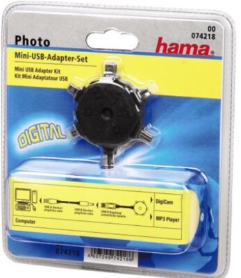 BNIB Hama Photo Multi Mini USB Adapter Set Universal USB lead Digicam ...