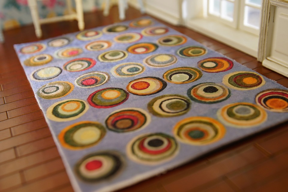 Stunning Mordern Sptted Dots Fine Dollhouse Decor Rug Geomatrical ...