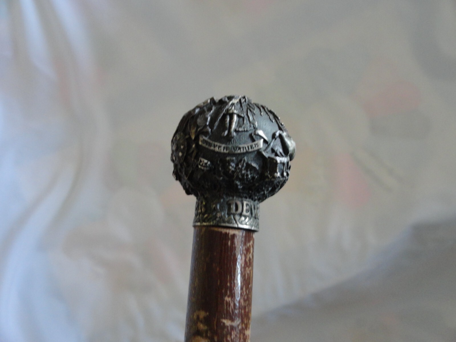 Vintage Antique DEWAR HIGHLANDER Heavy Metal Knob Walking Stick Cane ...