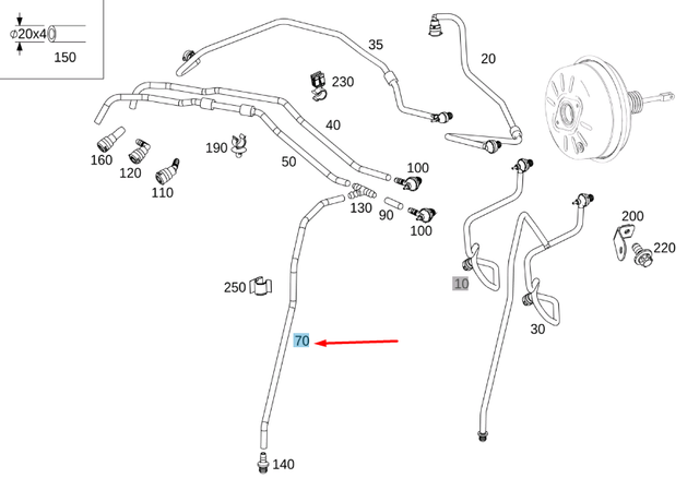 MERCEDES-BENZ SPRINTER W906 Brake System Vacuum Line LHD A9064353328 ...