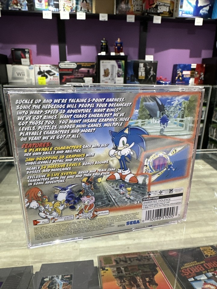 Sonic Adventure (Sega Dreamcast, 1998) CIB Complete Tested! 10086510003 ...