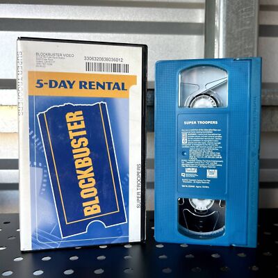 Blockbuster Super Troopers VHS OG Rental Case with Blue Tape Vintage | eBay