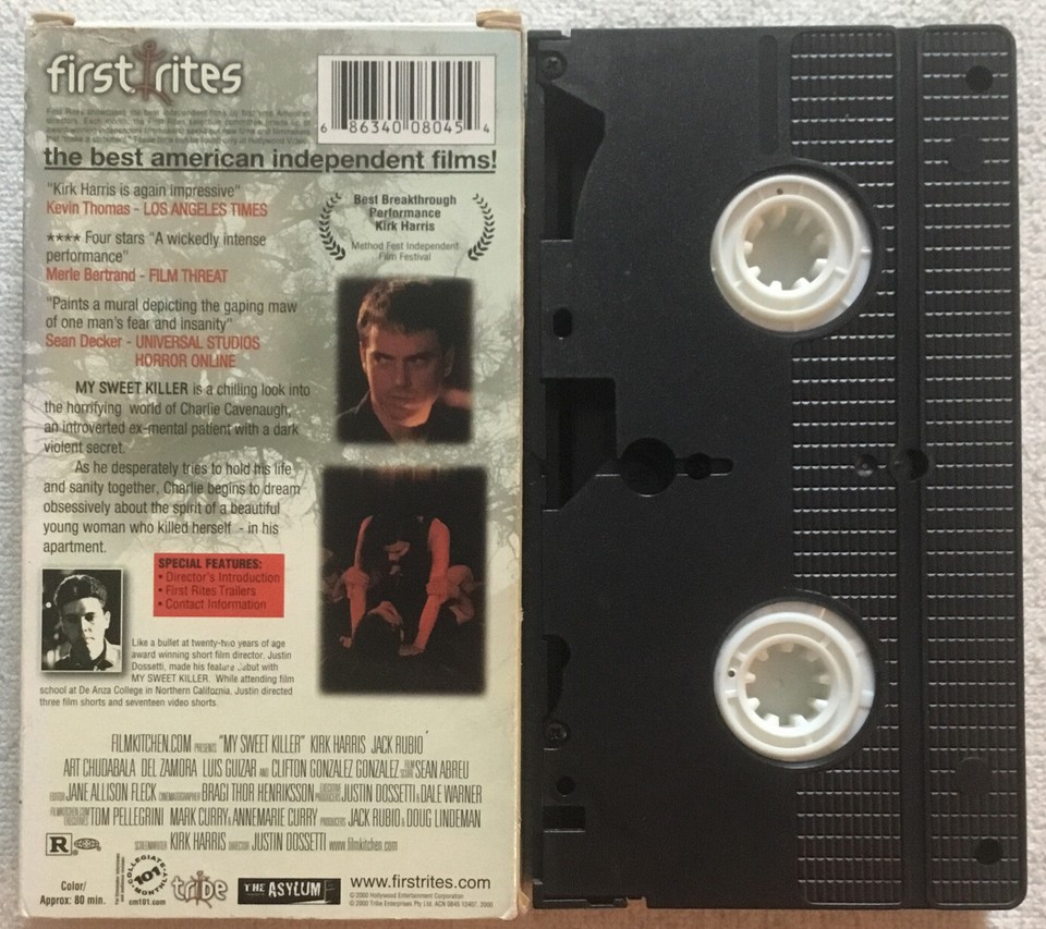 My Sweet Killer (VHS, 2000) Kirk Harris Jack Rubio Horror Asylum TESTED ...
