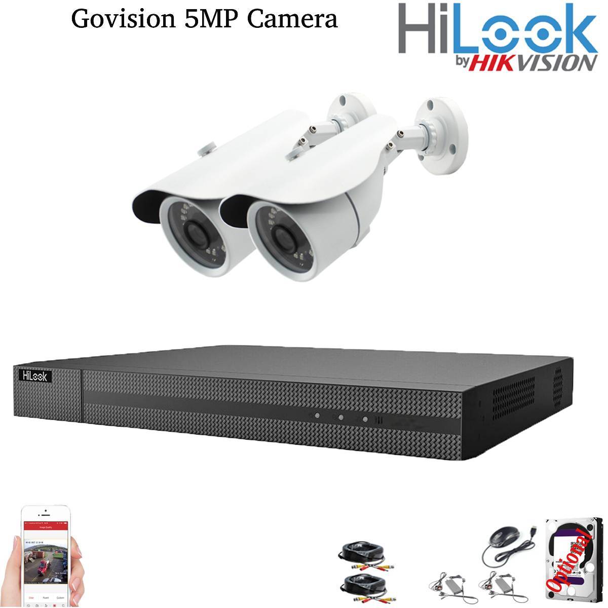 Hikvision 5MP CCTV SYSTEM KIT HOME OUTDOOR SECURITY CAMERA DVR WITH ...