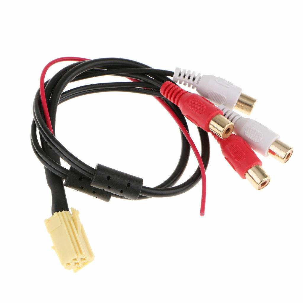 Car 4RCA ISO Audio Radio Adapter Cable For Subwoofer Audi VW Becker ...