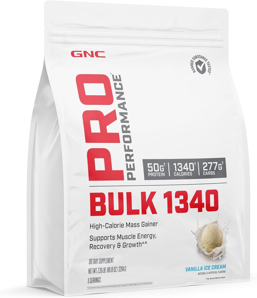 GNC Pro Performance Bulk 1340 Mass Gainer Protein Powder, 50G, Gluten ...