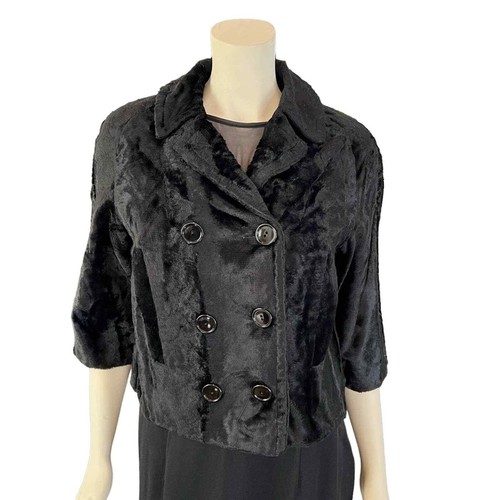 Vintage Franklin Simon New York Black Velvet coat sm… - Gem
