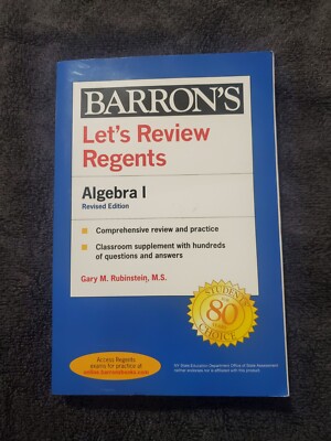 Barron's Regents NY Ser.: Let's Review Regents: Algebra I Revised ...