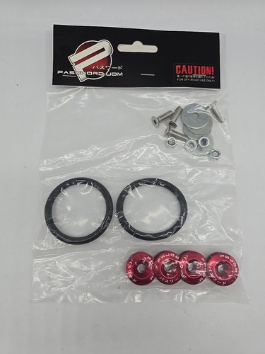 Red Password JDM Bumper Quick Release Fasteners Complete Kit Fender ...