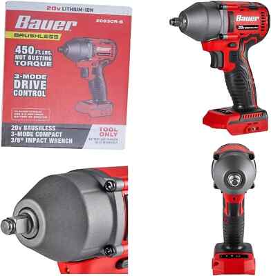 BAUER 20V Brushless Cordless 1/2 in. 3-Speed Impact Wrench - Tool Only ...